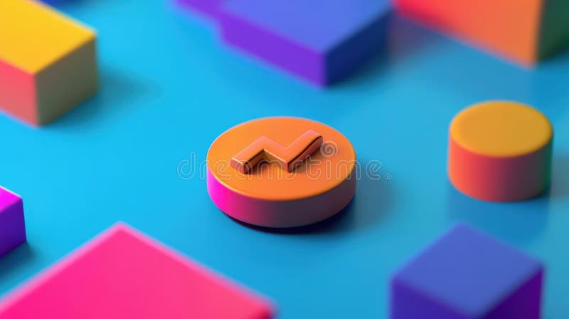 Photo of a 3D Risk Assessment Icon on a Colorful Modern Background ...