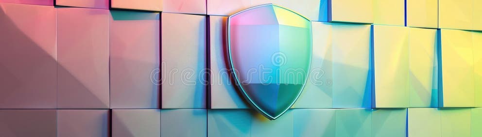 Photo of a 3D Risk Management Badge on a Colorful Patterned Backdrop ...