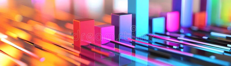 3 Photo of a 3D Risk Management Bar Chart on a Colorful, Abstract ...