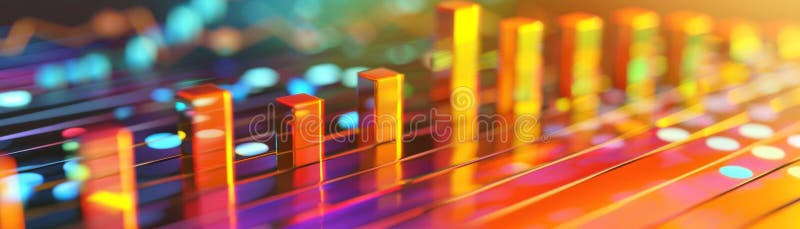 3 Photo of a 3D Risk Management Bar Chart on a Colorful, Abstract ...