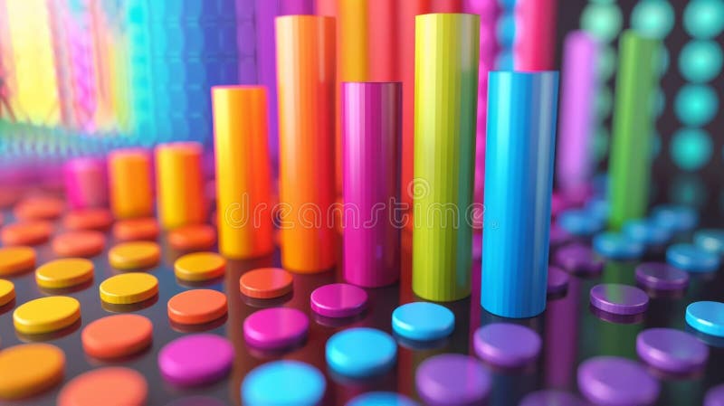 3 Photo of a 3D Risk Management Chart Icon on a Background of Colorful ...