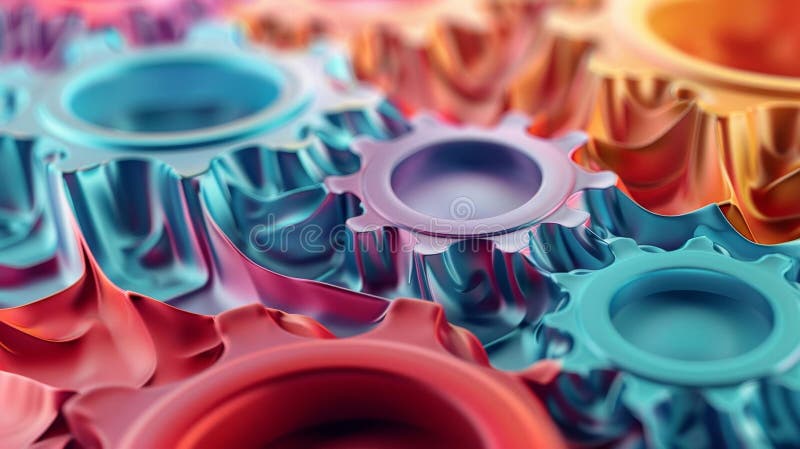 3 Photo of a 3D Risk Management Gear on a Background of Colorful Waves ...