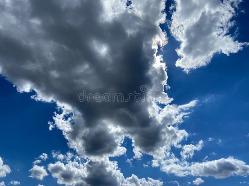 Dramatic Dark Cloud Formation and Blue Sky in September in Fall Stock ...