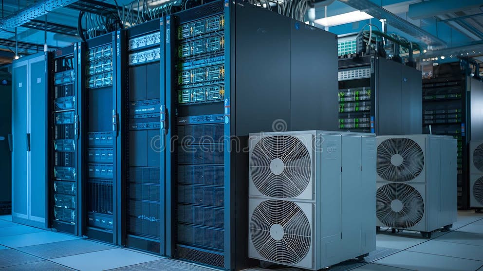 Data Center with Cloud Computing Infrastructure – AI Generated Image Stock Illustration ...