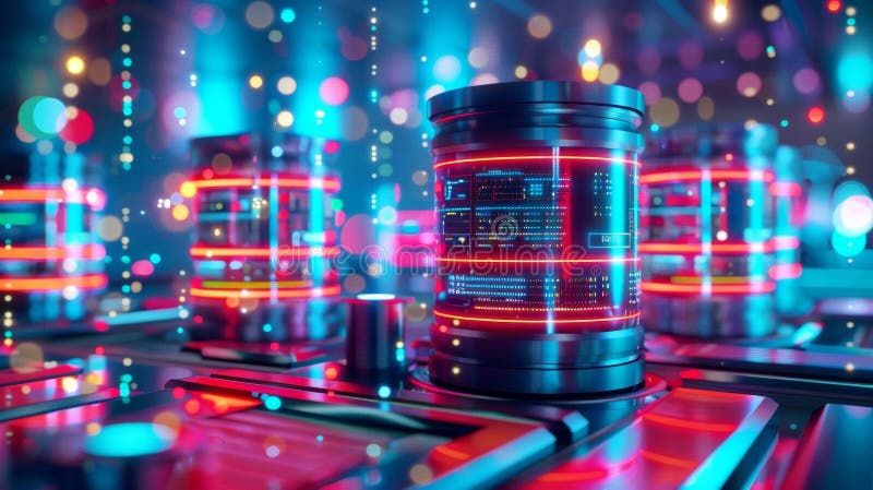 3 Photo of a Database Management Icon in 3D with a Bright, Colorful ...