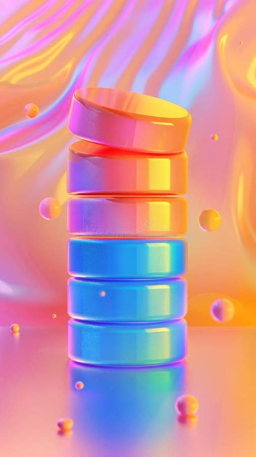 3 Photo of a Database Management Icon in 3D with a Bright, Colorful ...