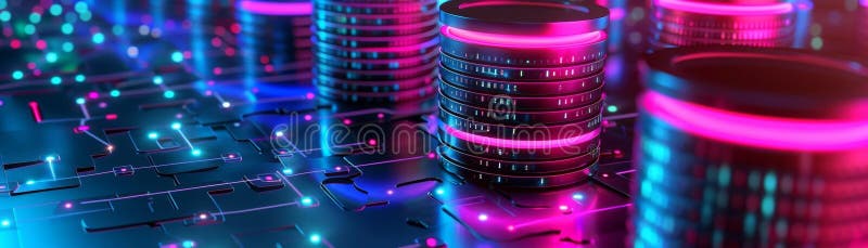 3 Photo of a Database Management Icon in 3D with a Bright, Colorful ...