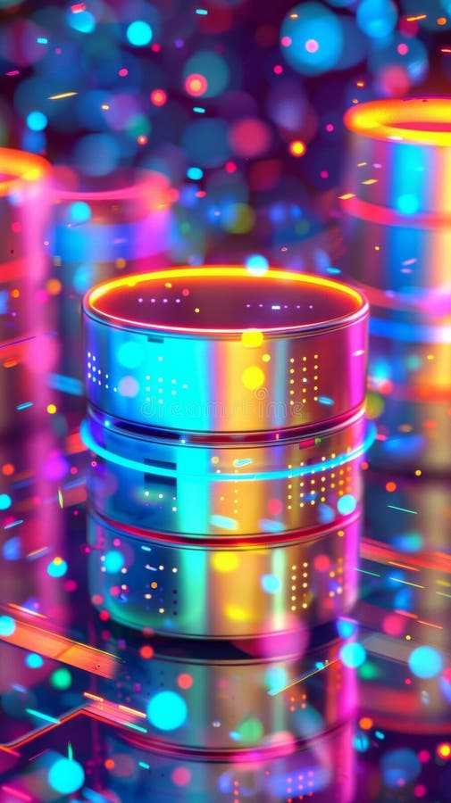 3 Photo of a Database Management Icon in 3D with a Bright, Colorful ...