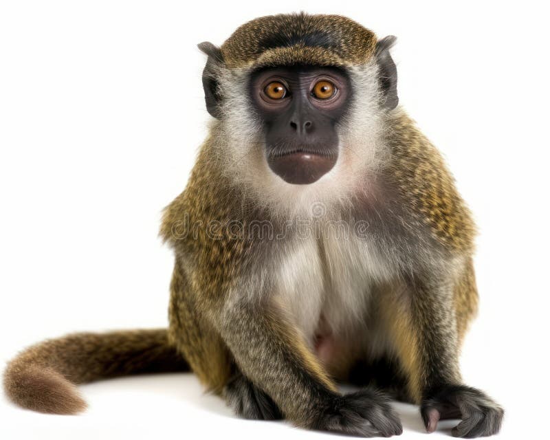 Photo of DeBrazzaâ€™s Monkey Isolated on White Background. Generative AI Stock Illustration ...