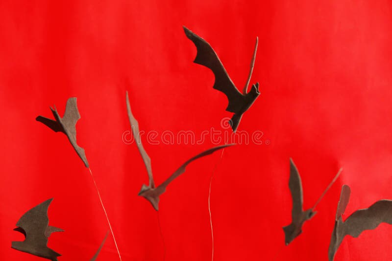Decorative Bats on a Red Background Stock Photo - Image of holiday ...
