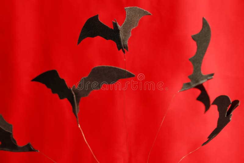 Decorative Bats on a Red Background Stock Image - Image of concept ...