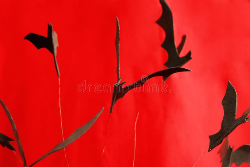 Decorative Bats on a Red Background Stock Image - Image of halloween ...