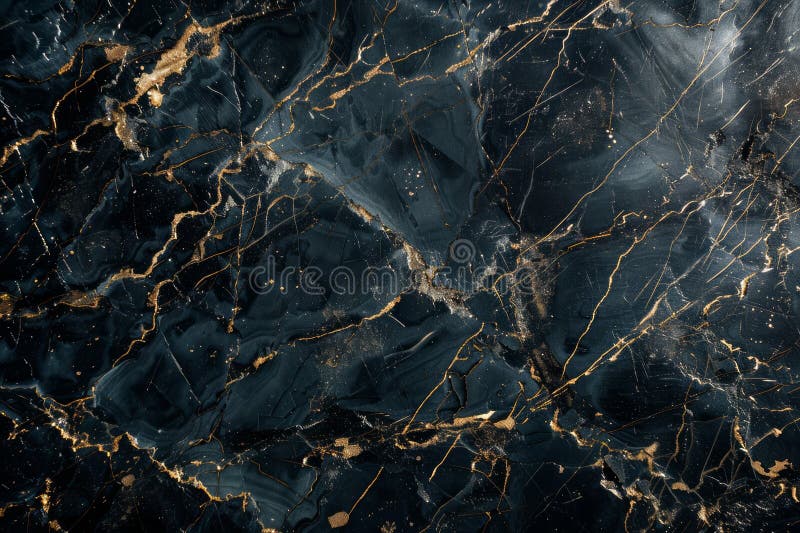 Photo of Deep Black Marble Pattern with White Veins. Background Texture ...