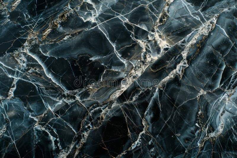 Photo of Deep Black Marble Pattern with White Veins. Background Texture ...