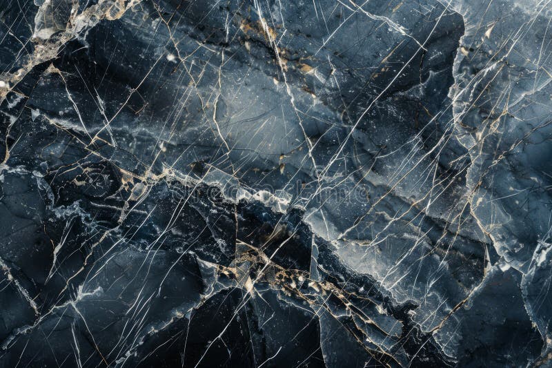 Photo of Deep Black Marble Pattern with White Veins. Background Texture ...