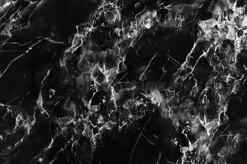 Photo of Deep Black Marble Pattern with White Veins. Background Texture ...