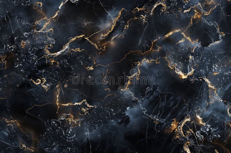 Photo of Deep Black Marble Pattern with White Veins. Background Texture ...