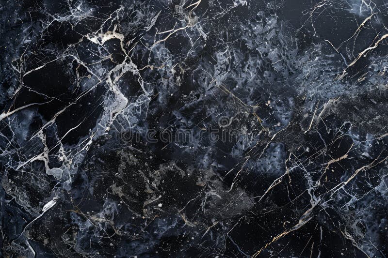 Photo of Deep Black Marble Pattern with White Veins. Background Texture ...