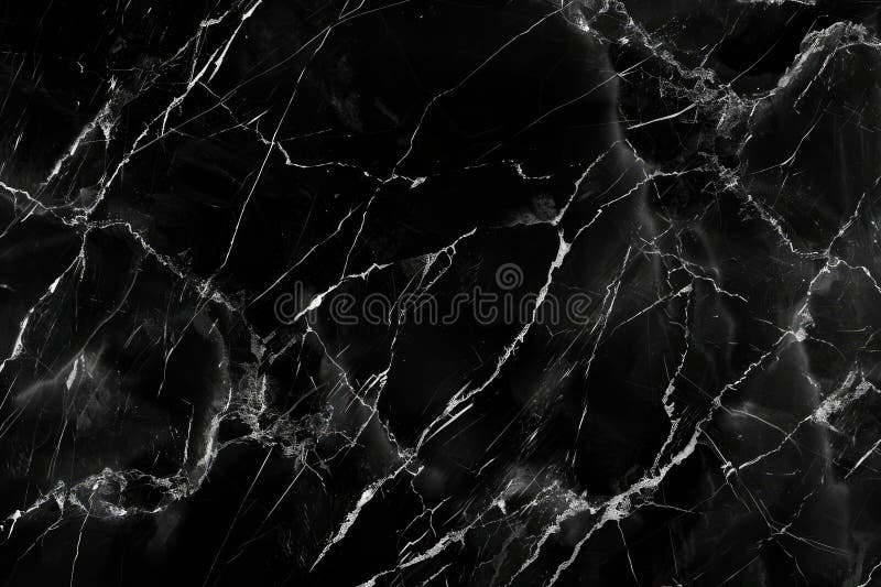 Photo of Deep Black Marble Pattern with White Veins. Background Texture ...