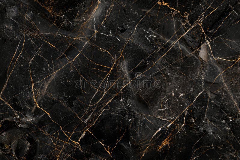 Photo of Deep Black Marble Pattern with White Veins. Background Texture ...