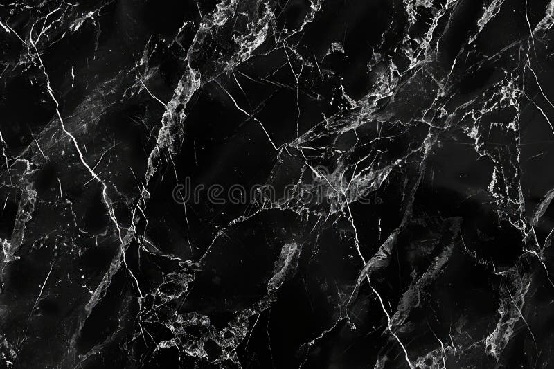 Photo of Deep Black Marble Pattern with White Veins. Background Texture ...