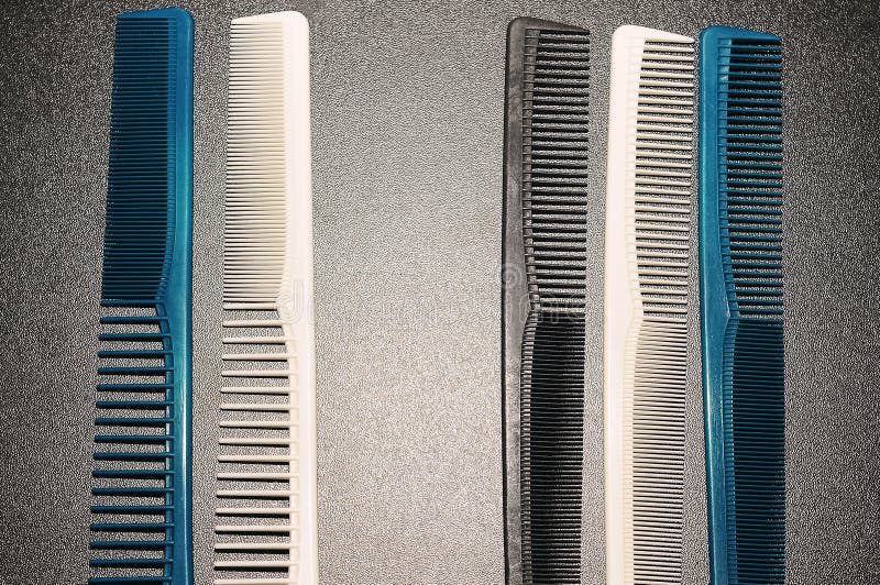 Set Multi-coloured Transparent Combs Stock Photo - Image of glitter ...