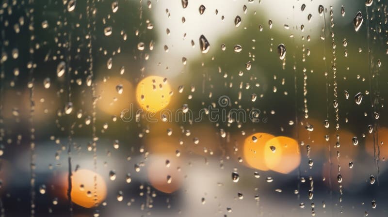 The Photo Depicts Raindrops Resting on the Window Frame Stock ...