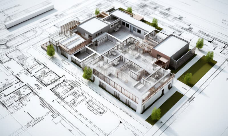 Photo of a Detailed Architectural Plan for a Building Stock ...