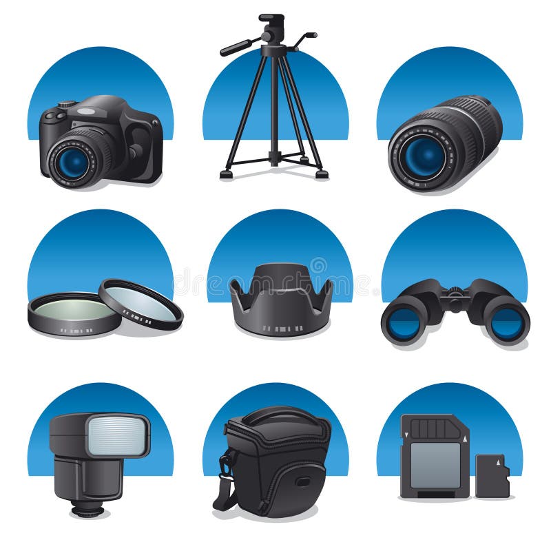 Photo Devices Gray Icon Set Stock Illustration - Illustration of ...