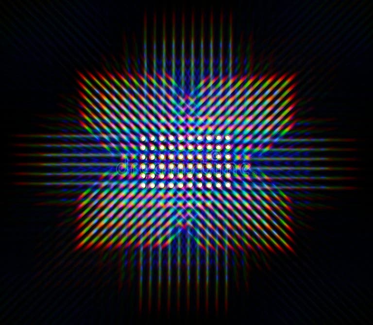 Photo of the Diffraction Pattern of LED Array Light, Comprising a Large ...