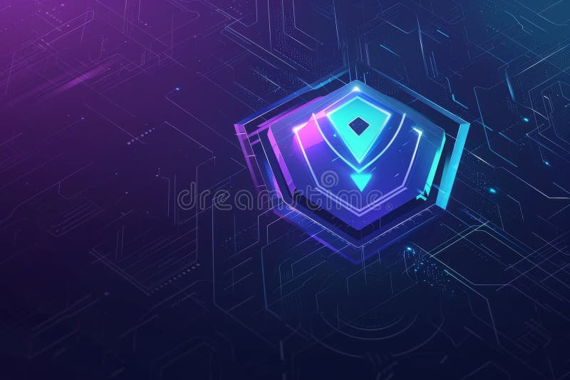 A Photo Displaying a Hexagonal Design on a Purple and Blue Background ...