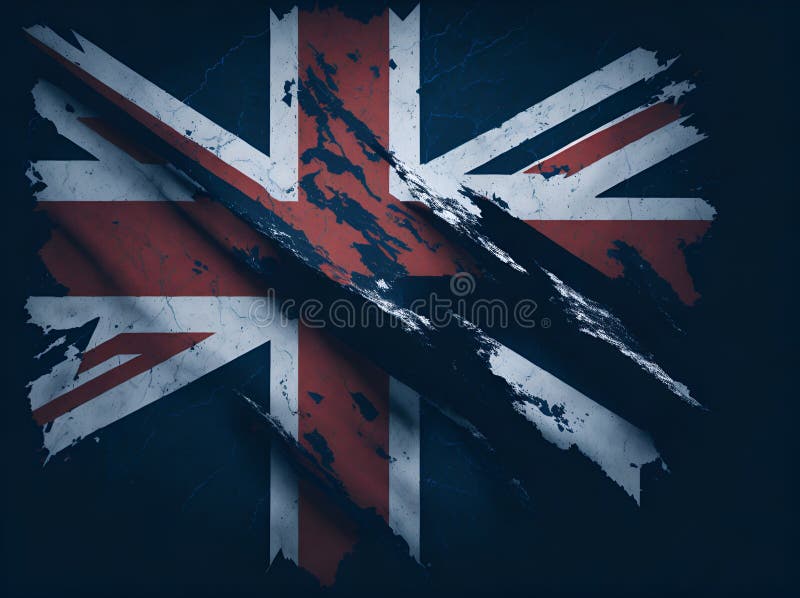 Ai Generated a Distressed British Flag on a Black Backdrop Stock ...
