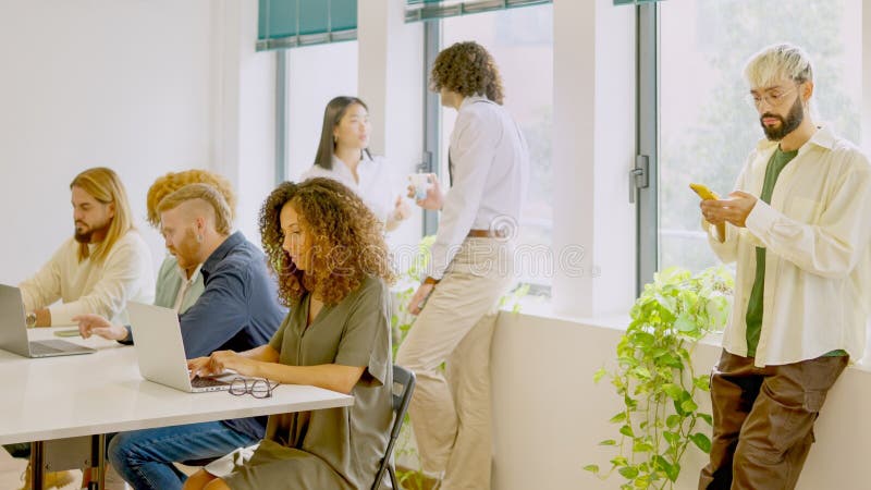 Diverse People Working in a Modern Coworking Space Stock Photo - Image ...