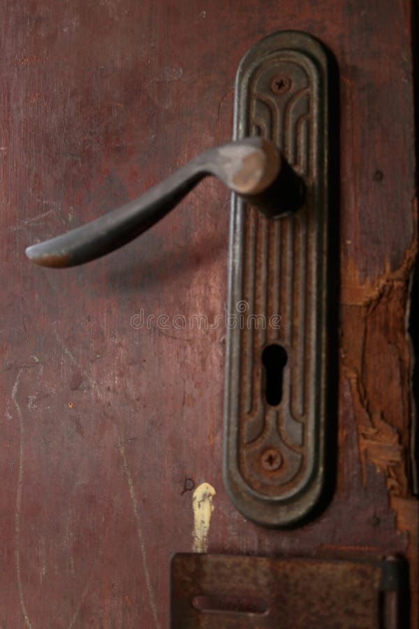 Photo of a Doorknob, from an Old and Worn Door Stock Image - Image of ...