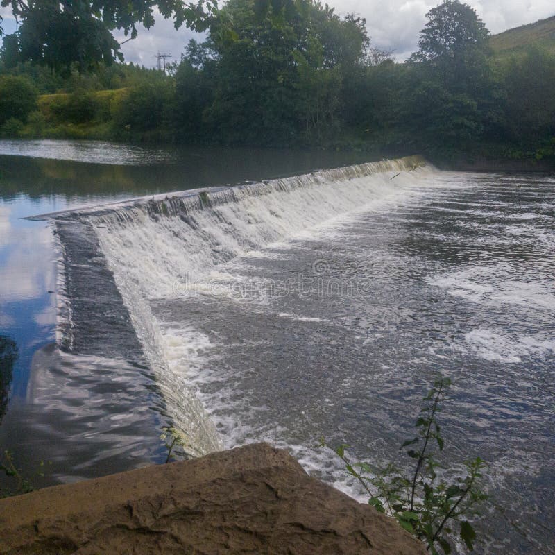 Weir with Waterfall on the River Gera in Erfurt Stock Image - Image of ...