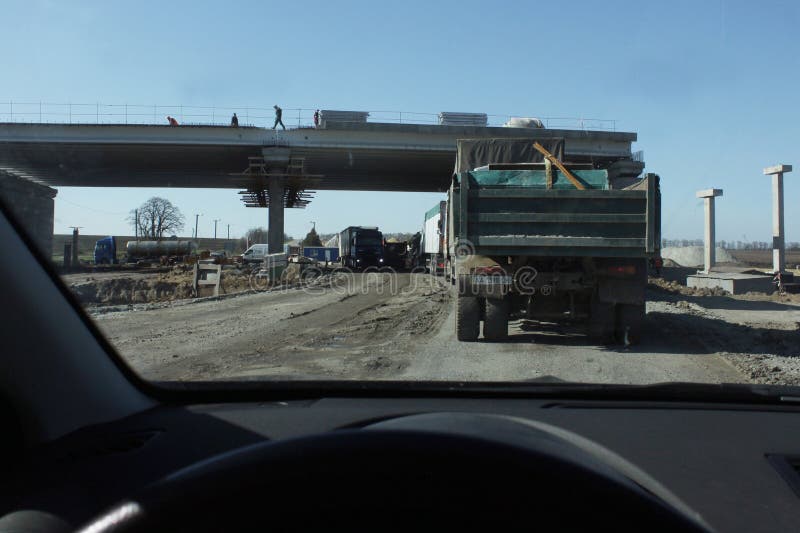 Photo from the Driver S Seat of the Large-scale Construction Work on ...