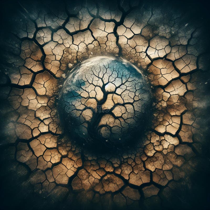 Photo of a Drop of Water on Dry Land Stock Illustration - Illustration ...