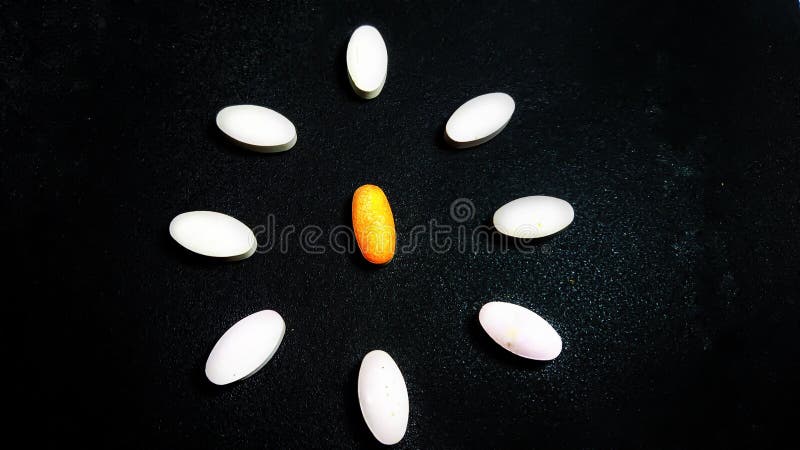 Photo of the Drug Tablet in a Circle Stock Image - Image of light ...