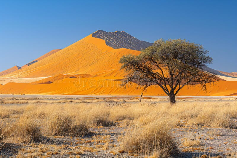 Photo of Dunes in Sossusvleis, Namibia with Clear Blue Sky Stock ...