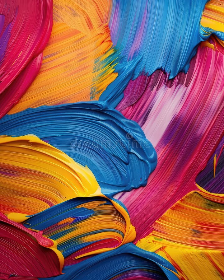 Photo of Dynamic Brushstroke Texture with Vibrant Overlapping Colors ...
