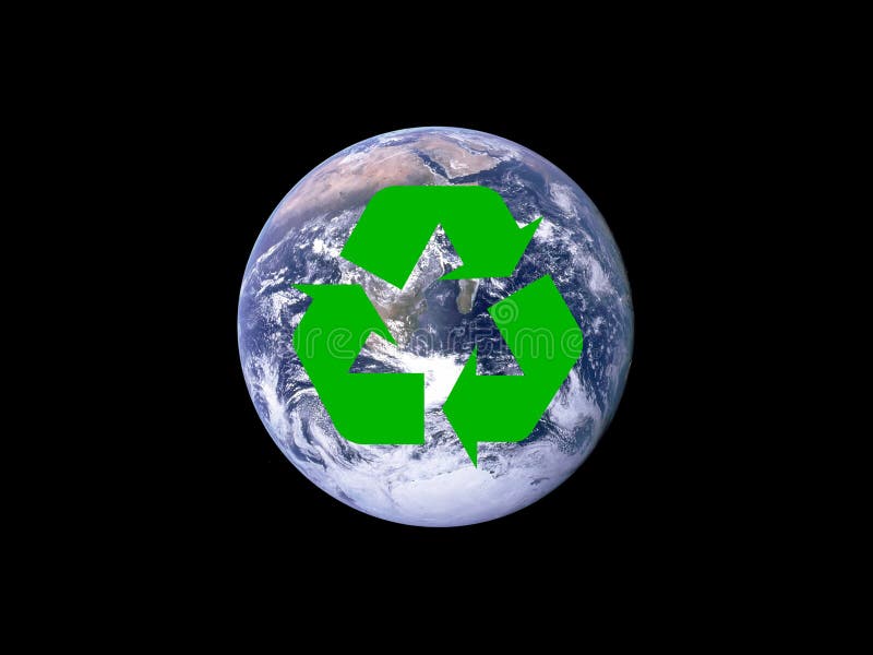 Earth with Recycling Symbol Stock Photo - Image of responsibility ...