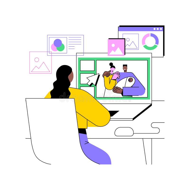 Photo Editing Isolated Cartoon Vector Illustrations. Stock Vector ...