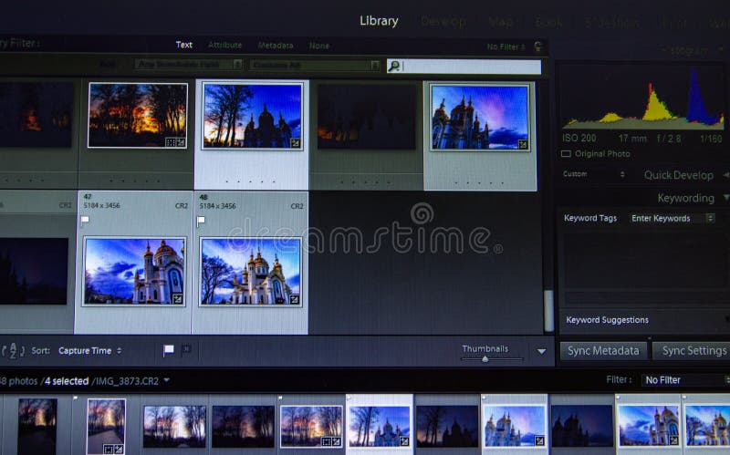 Photo Editing on Laptop. Photographer`s Computer with Professional ...
