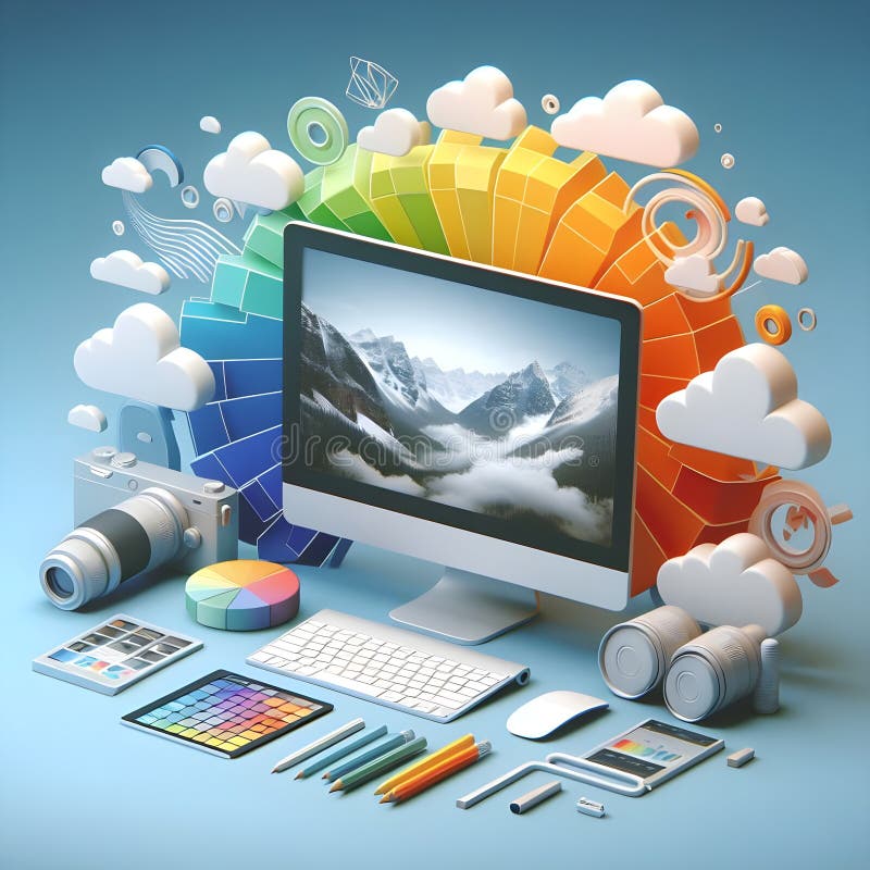 Photo Editing Software Minimal Design Generative Ai for Illustrations ...