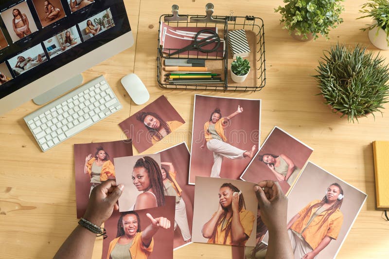 Photo Editor Choosing Photos for Content Stock Photo - Image of edit ...