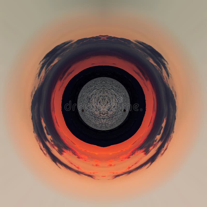 Photo with the Effect of Polar Coordinates. Red Planet. Stock Image ...