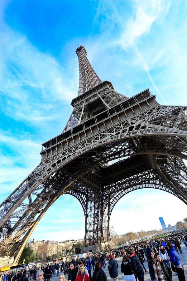Photo of the Eiffel Tower with Blue Sky Editorial Photo - Image of ...
