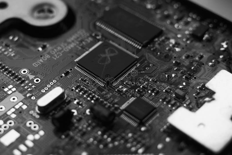 Photo of Electronic Chip with the Electrical Circuits Opened for ...