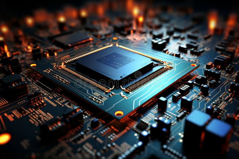 Photo Electronic Marvel Computer Chip with Processor, Transistors ...