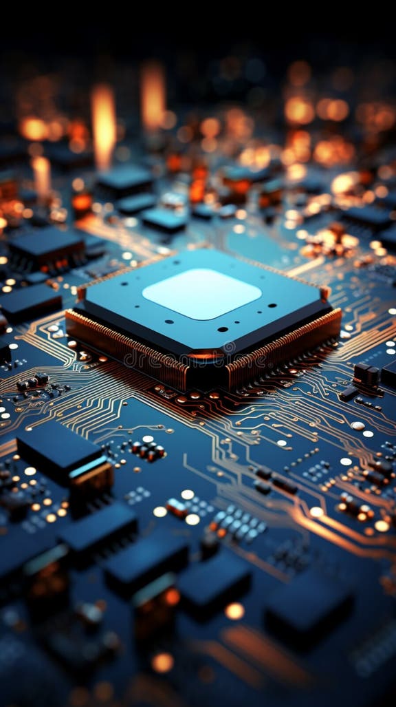 Photo Electronic Marvel Computer Chip with Processor, Transistors ...